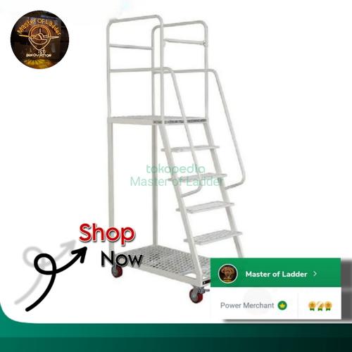 Jual Tangga Podium Dorong Gudang 1,9 Meter/ Rolling Ladder/Mobile ...