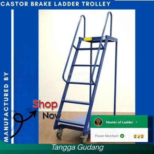 Jual Tangga Podium Dorong Gudang 1,5 Meter/ Rolling Ladders/ Mobile ...