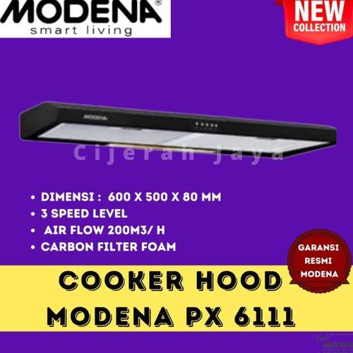 Jual Cooker Hood MODENA PX 6001 Slim Hood 60 cm-Hitam / Kitchen Exhaust ...