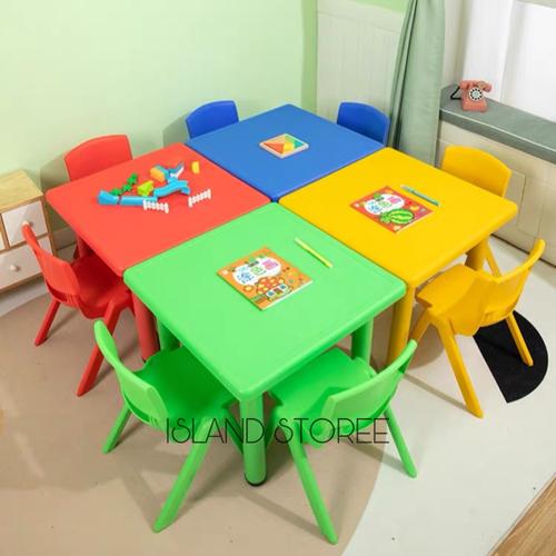 Jual meja paud meja sekolah anak tk meja belajar anak plastik - Biru ...