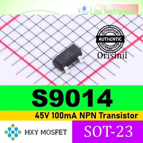 Jual S9014 45V 100mA NPN Transistor 9014 J6 SOT-23 HXY MOSFET Original ...
