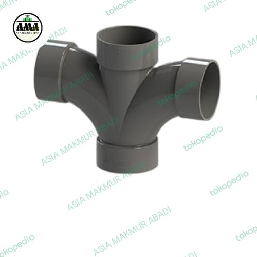 Jual CROSS TEE WAY LARGE RADIUS DOUBLE TEE PVC 100 MM 4" INCH RUCIKA D ...