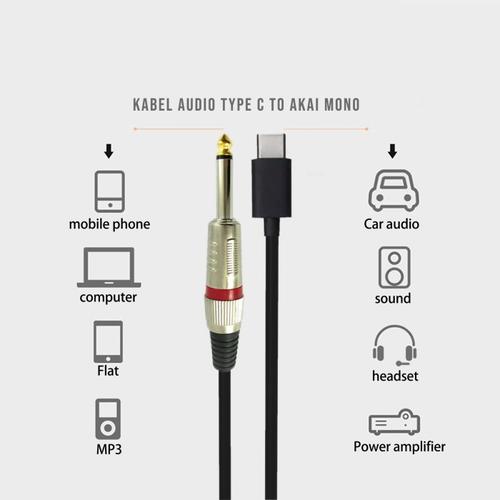 Jual Kabel Audio/Kabel USB Type C 4 Pin to Akai Mono 6.5mm - AUDIO ...