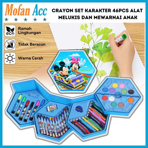 Jual Crayon Set Karakter 46pcs Color Crayons Alat Melukis Dan Mewarnai ...