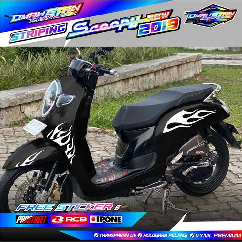Jual STRIPING VARIASI HONDA SCOOPY NEW 2019 DESAIN API / STICKER LIST ...