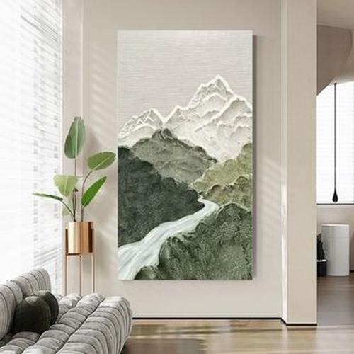 Jual lukisan abstrak kanvas gunung texture timbul 150x70 + frame - Kab ...