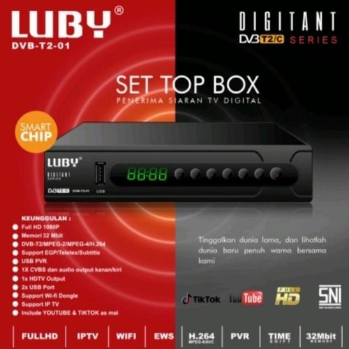 Jual Paket Set Top Box Luby Dvb-T2-01 Stb Luby Set Box Free Kabel Hdmi ...