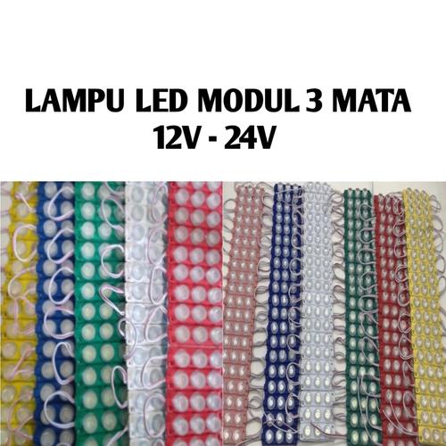 Jual Lampu LED Modul Module Strip Cob 3 Mata Titik Besar Car 12V 24V 3 Watt - Putih, 12V ...