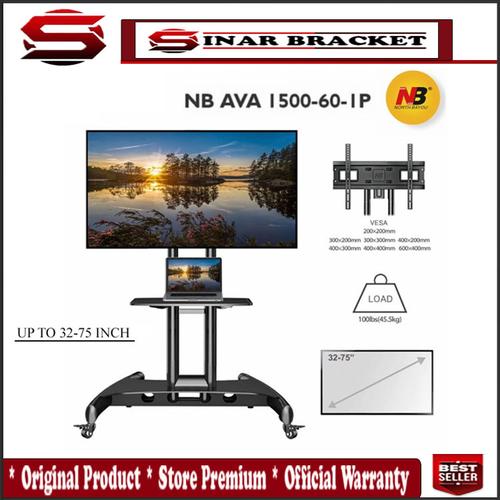 Jual North Bayou NB AVA 1500-60-1P Steel TV Standing Dengan Roda 32-75 ...