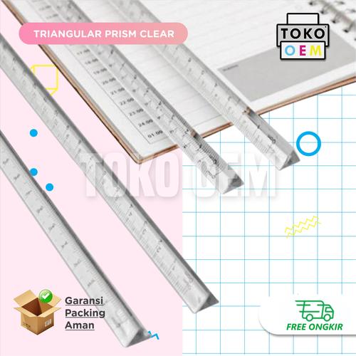 Jual MISTAR PRISMA SEGITIGA CLEAR TRIANGULAR PRISM RULER STIK 15 CM ...