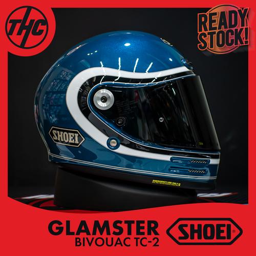 Jual HELM SHOEI GLAMSTER BIVOUAC TC 2 BLUE BIRU FULL FACE HELMET RETRO ...