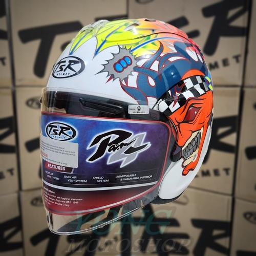 Promo Helm TSR Ram 4 White Russel Original Half Face TSR Helmet Ram4 ...