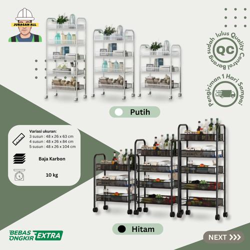 Jual RAK DORONG (SUSUN) BESI BERODA SERBAGUNA/RAK MULTIFUNGSI/RAK DAPUR ...
