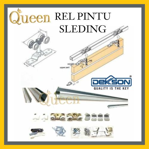 Jual REL GANTUNG GESER/SLEDING DEKSON/REL PINTU SLIDING 180CM COMPLETE ...
