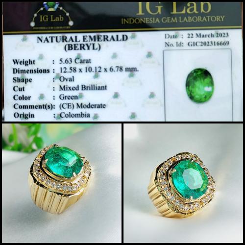 Jual Cincin Batu Permata Zamrud Colombia Coting (Memo Lab) - 7, No Memo ...