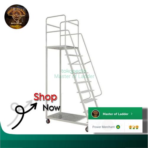 Jual Tangga Dorong Podium Gudang 2,3 Meter / Rolling Ladder / Mobile ...