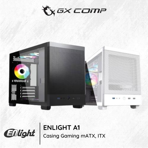 Promo Casing Enlight A1 - mATX, ITX Gaming Case - Putih Cicil 0% 3x ...