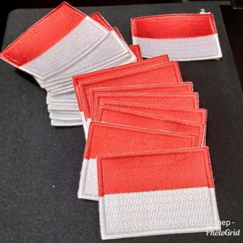Jual Bendera Badge Merah Putih Bordir Komputer 5x7 - Patch Bendera ...