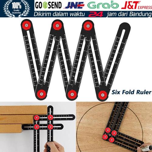 Jual Penggaris Lipat 6 Sudut Siku Pola Multifungsi Template Alat Ukur - hitam - Kab. Bandung ...
