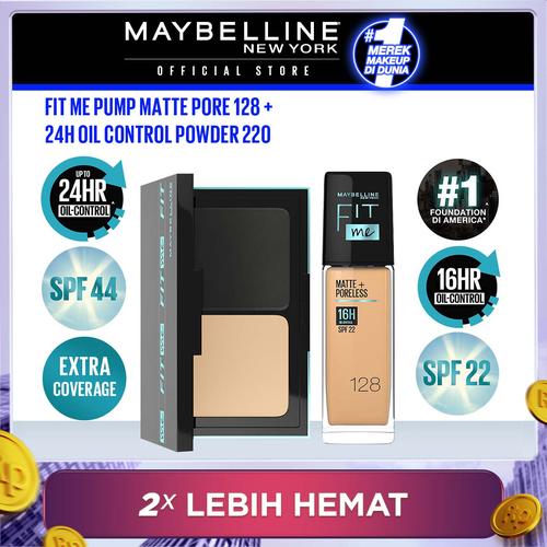 Jual Maybelline Foundation Fit Me Pump Matte Pore + 24H Oil Control ...