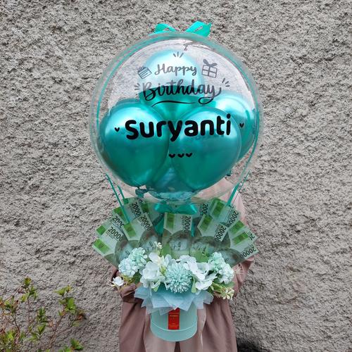 Jual Balon Bouquet Buket Bucket Uang + Bunga (Isi Uang Sendiri) - MG ...