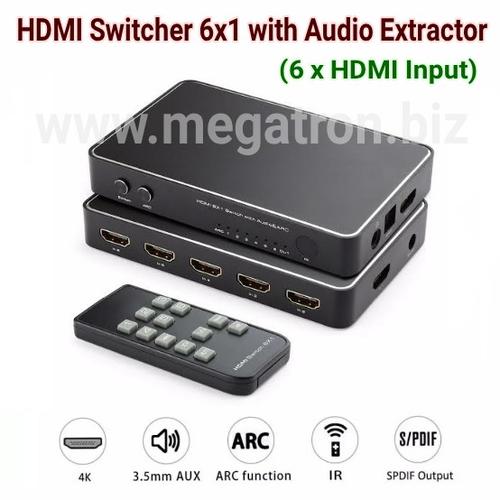 Jual HDMI Switcher 6 input (6x1) with Audio Extractor - Support 4K ...