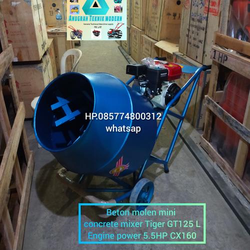 Jual Beton molen mini Concrete mixer Tiger GT125L Engine GX160 power 5 ...