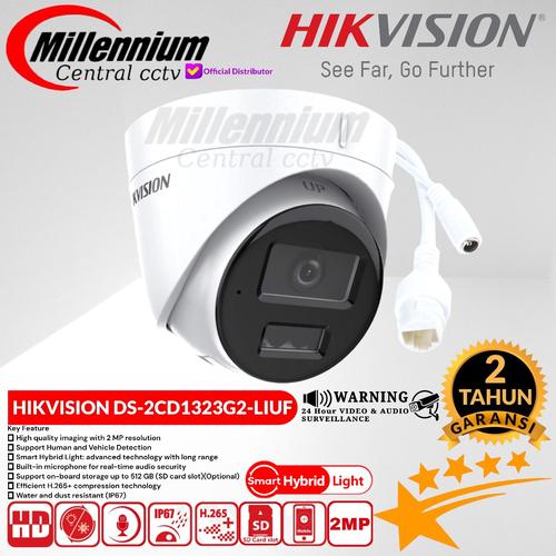 Promo IP CAMERA INDOOR HIKVISION 2MP DS-2CD1323G2-LIUF AUDIO POE H.265 ...