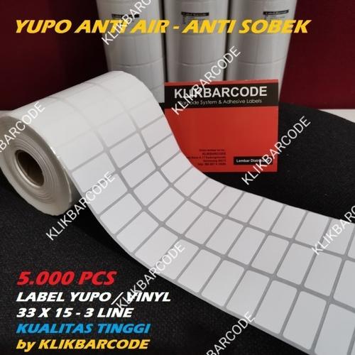 Jual YUPO LABEL BARCODE 33 X 15 (3 LINE) KERTAS STICKER LABEL YUPO ...