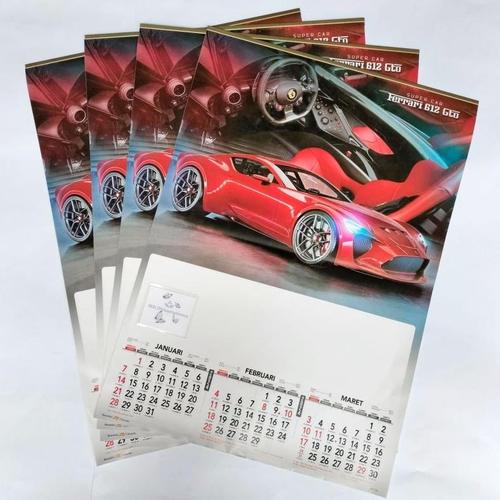 Jual ROOK01 kalender 2024 mobil sport triwulan 4 lembar 3 bulanan Ao ...