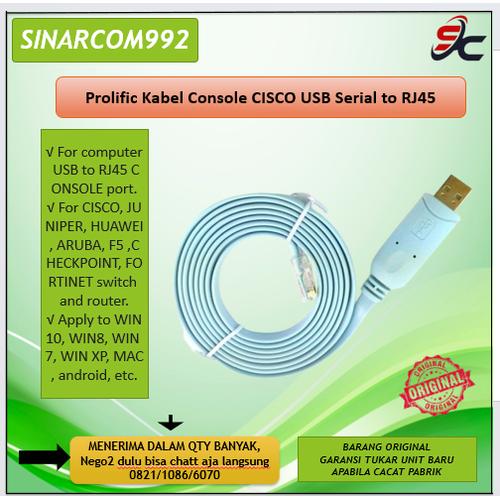 Jual Prolific Kabel Console CISCO USB Serial to RJ45 original - Jakarta ...