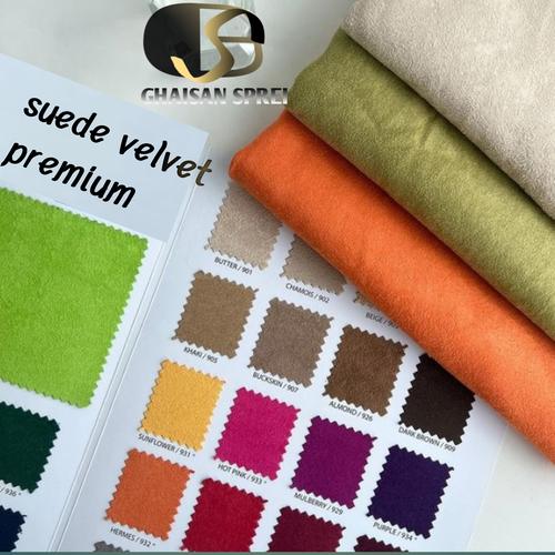 Jual kain bahan suede velvet premium warna mewah - navy, 05 meter/50 cm ...