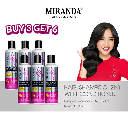 Jual [BUY 3 GET 6] Miranda Hair Growth Biotin Shampoo Sunflower Oil ...