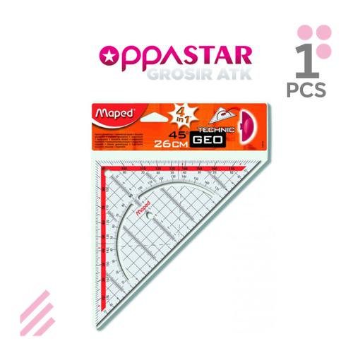Jual Penggaris Segitiga Geometri Teknik Maped 4in1 busur Gratis Handle ...