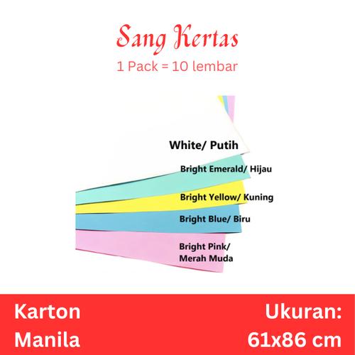 Jual Kertas Karton Manila 61 x 86 cm Isi 10 Lembar (1 roll) - Putih ...