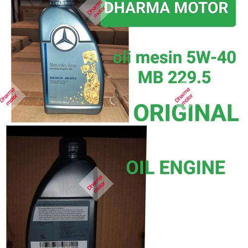 Jual OLI MESIN 5W-40 ORIGINAL MERCEDES BENZ MB229.5.OIL MERCY ENGINE ...