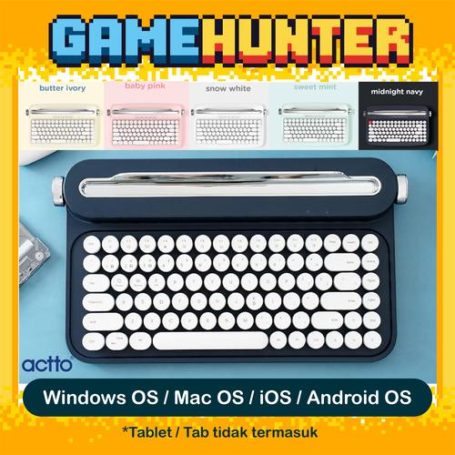 Promo ACTTO Keyboard Bluetooth Wireless Keyboard Retro Typewriter B305 ...