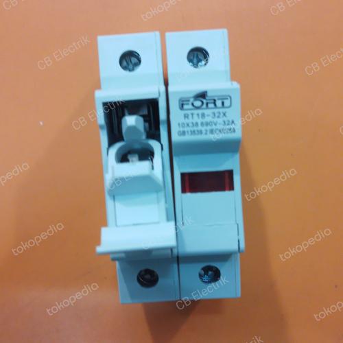 Jual Fort Fuse Holder RT18-32X with Fuse Link 10x38mm / Rumah Fuse Din ...