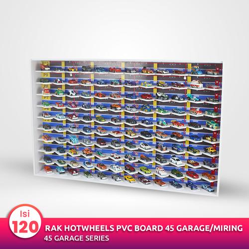 Jual Rak Hotwheels PVC Board Parkir Miring isi 120 Dengan Background ...