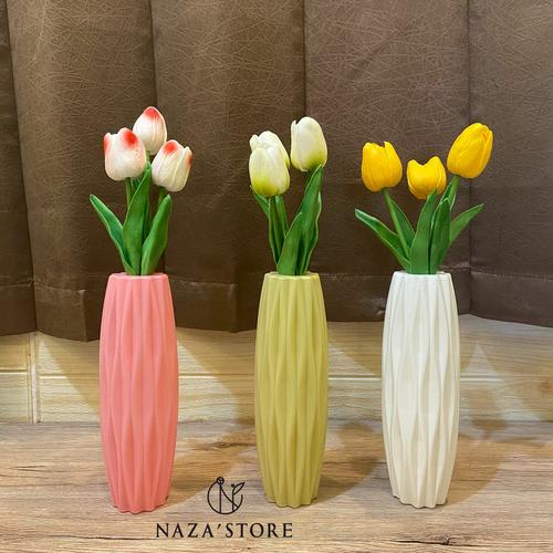 Promo Vas MARS Plastik Minimalis Pot Botol Aesthetic - Putih - Kab ...