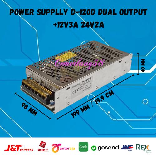 Jual PD120 +12V 4.5A +24V 2.5A Double / Dual Output Switching Power ...