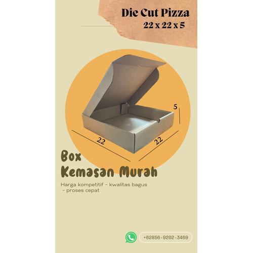 Jual Dus pizza/diecut/kemasan/karton uk 22 x 22 x 5 cm polos - Jakarta ...