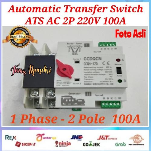 Jual Automatic Transfer Switch ATS AC 2P 220v 100A Din Rail - Jakarta ...