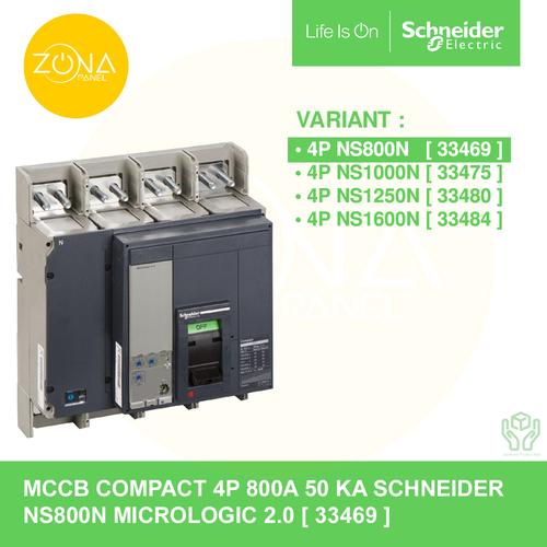Jual MCCB SCHNEIDER COMPACT 4P 800A 50KA NS800N MICROLOGIC 2.0 33469 ...
