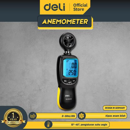 Promo Deli Digital Anemometer Pengukur kecepatan angin Thermometer ...