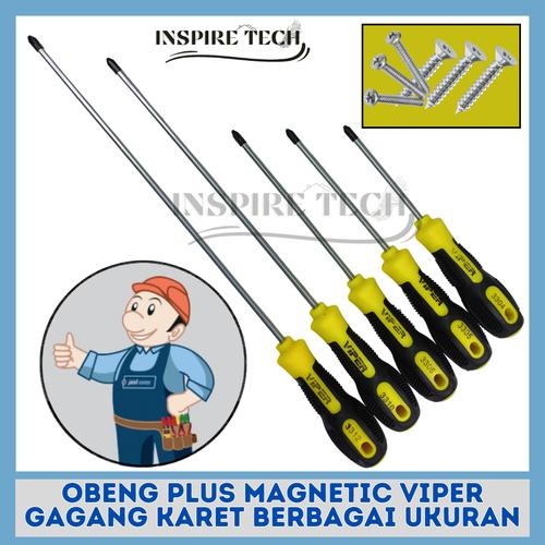 Promo Obeng PLUS (+) Magnetic VIPER Gagang Karet 4" 5" 6" 10" 15" - 4INCH - Jakarta Barat ...