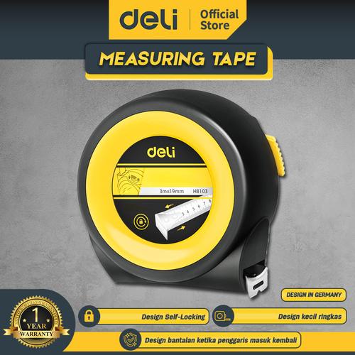 Promo Deli Tape Measure/ Meteran Tukang 3-5M ABS Kunci Manual H810X - 3 ...