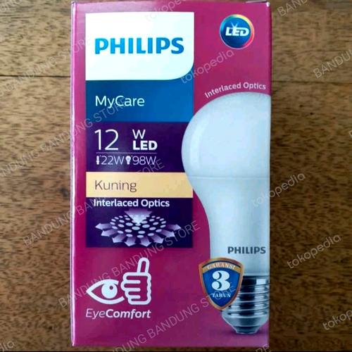Jual PHILIPS LED BULB 12W KUNING LAMPU LED 12W WARM WHITE MY CARE ...