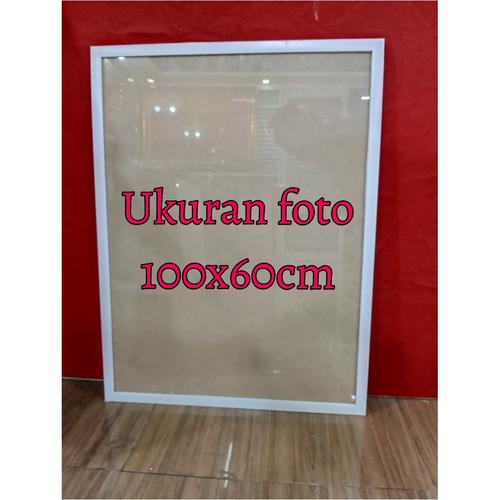 Jual Bingkai ukuran foto 100x60cm, lebar frame 3cm, pakai kaca - Putih ...