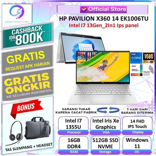 Promo HP pavilion x360 14 TOUCH I7 1355U RAM 16GB 512GB SSD W11 OHS ...